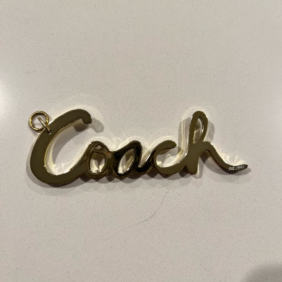 Coach | Accessories | Coach Metallic Gold Script Logo | Poshmark